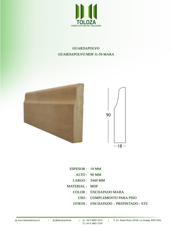 Guardapolvo MDF G-50 Mara - Barraca Toloza
